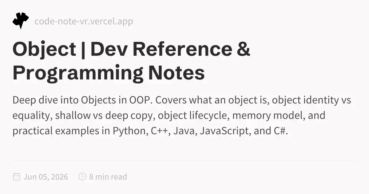 Object in OOP – Complete In-Depth Guide | Instances, Memory Model ...